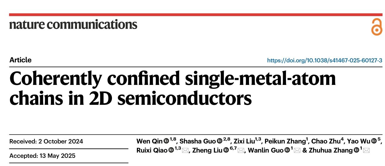 【Nature Communications 】Coherently confined single-metal-atom chains in ...