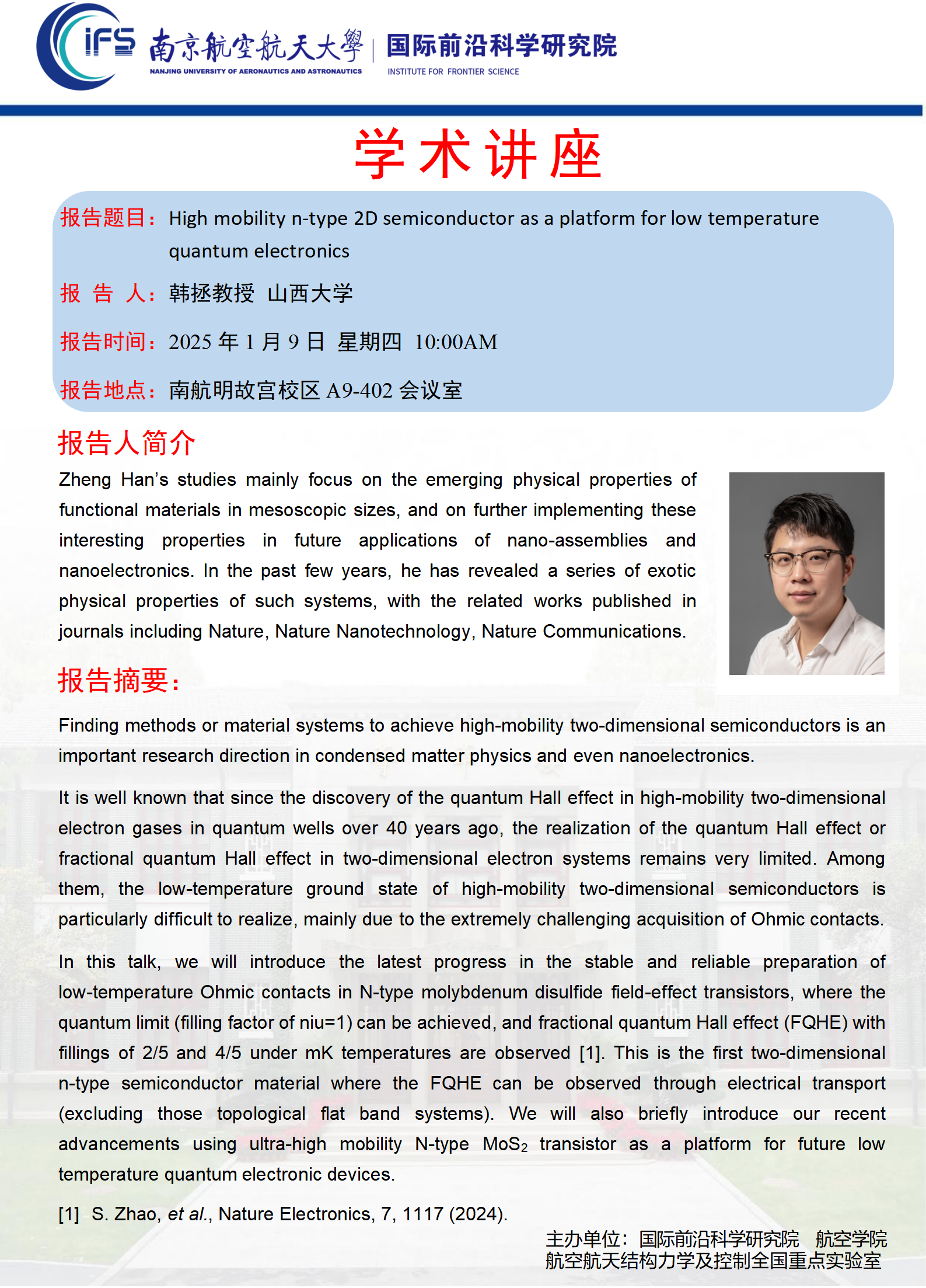 High mobility n-type 2D semiconductor as a platform for low temperature ...